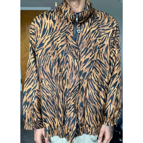 stunt sports | Jackets & Coats | Vintage Tiger Print Jacket | Poshmark